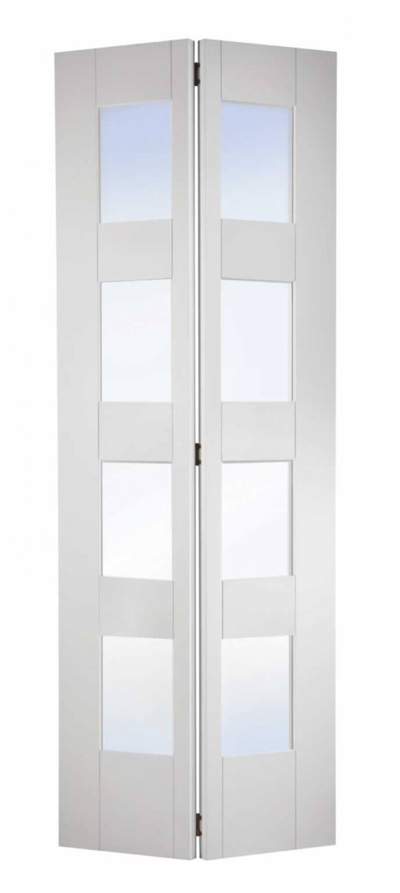 Shaker 4 Light Glazed Bi-fold - Solid Primed | 4 Panel Internal Doors ...