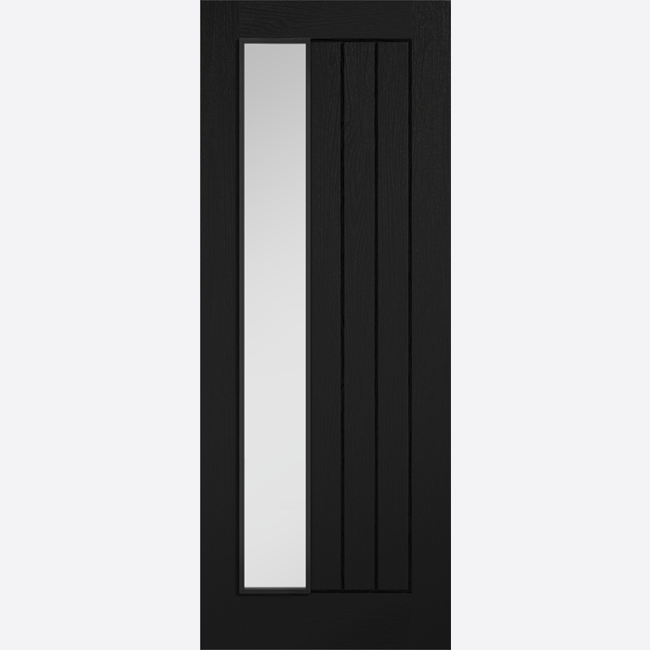 Mexicano Black Offset Clear Glazed Prefinished Internal Door | A Wood Idea