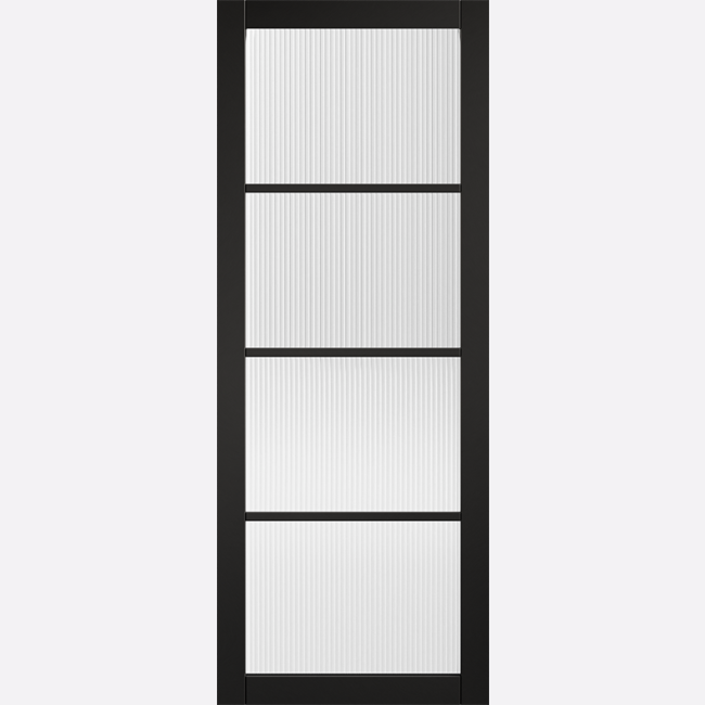 Soho Black Reeded Glazed Prefinished Internal Door | A Wood Idea