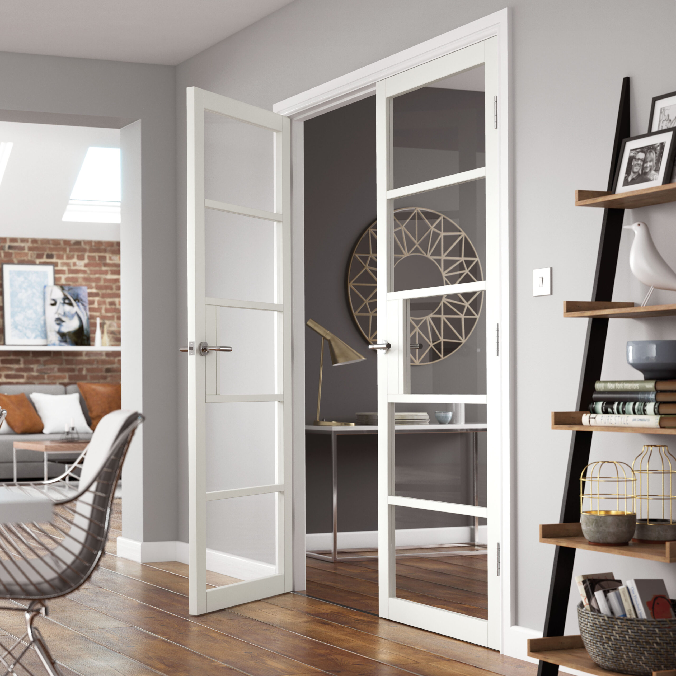 Metro White Clear Glass Internal Door | A Wood Idea